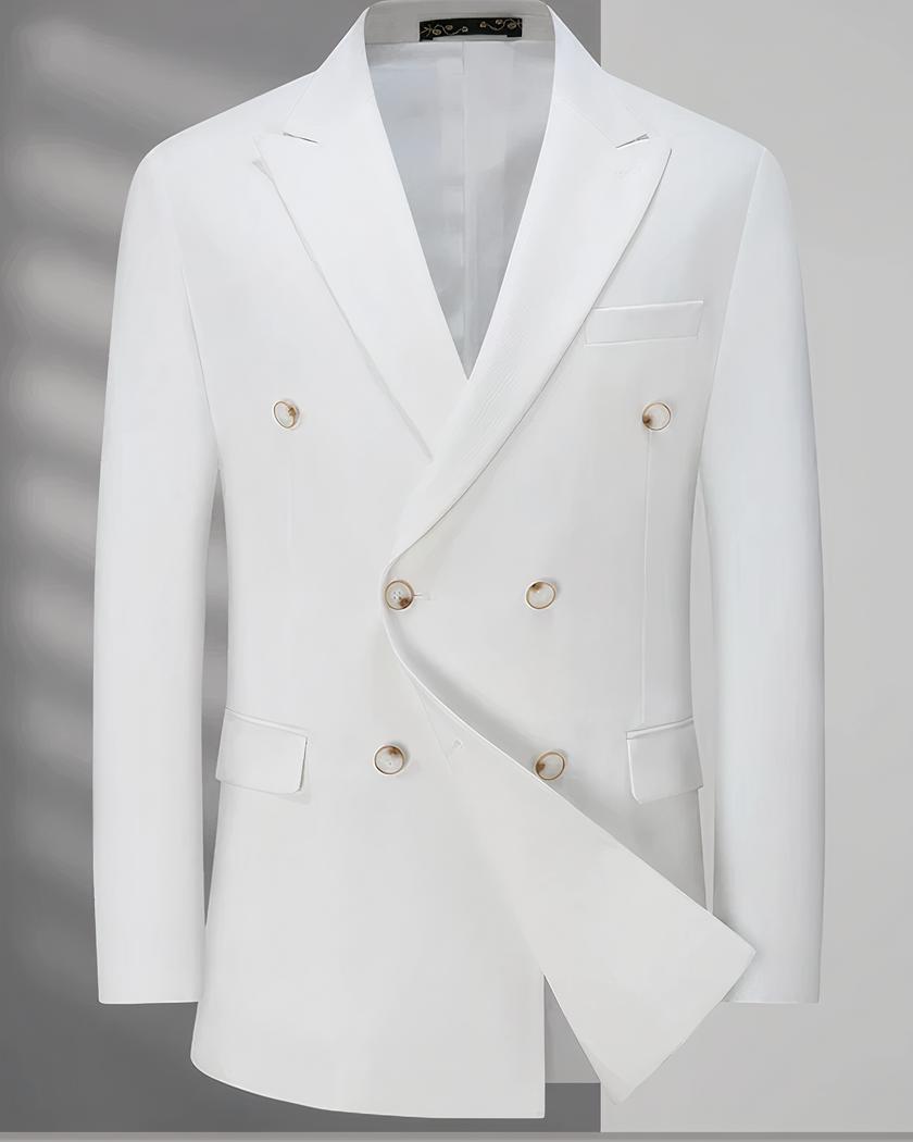Blazer homme grande taille blanc croisé • Mon blazer