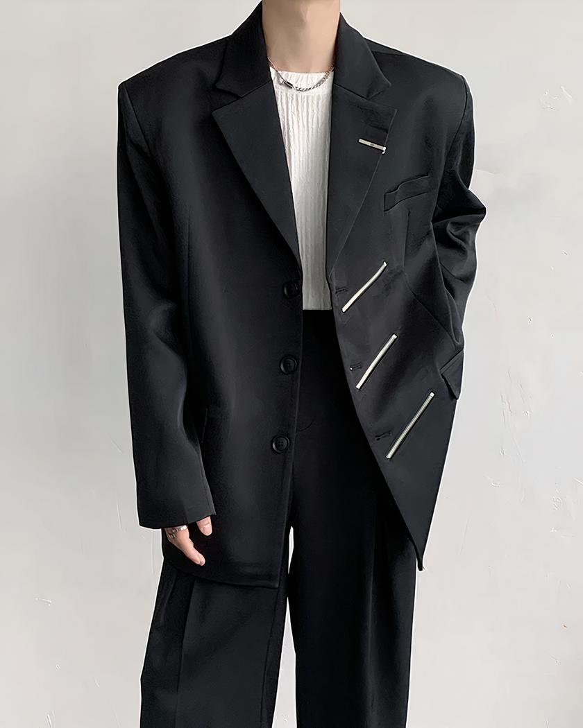 Blazer oversize homme ornements zips • Mon blazer