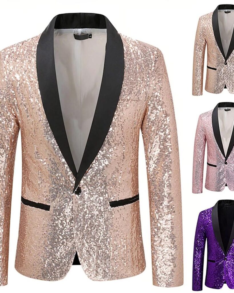 Blazer paillette homme style smoking • Mon blazer