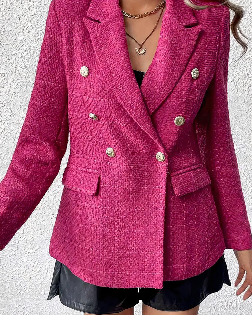 Blazer rose d'hiver pour femme • Mon blazer