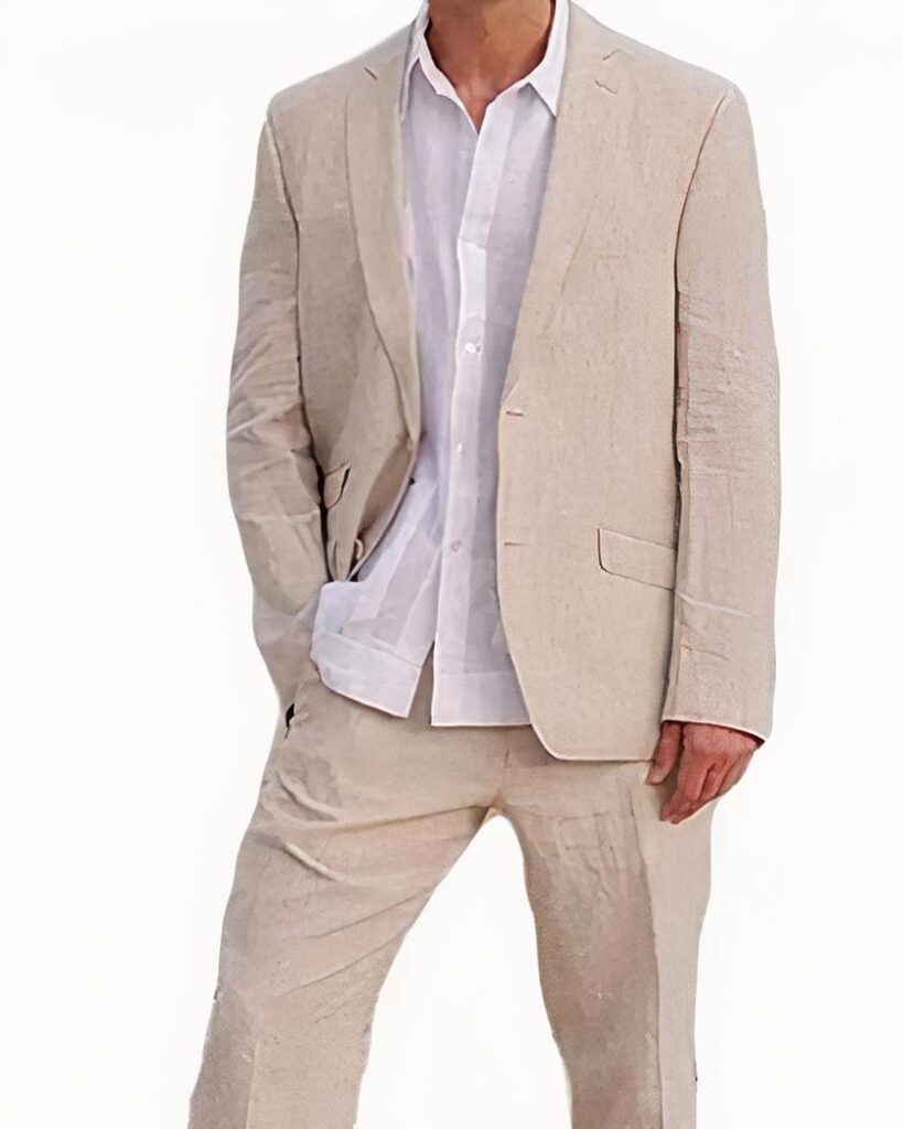 Ensemble blazer homme en lin beige • Mon blazer